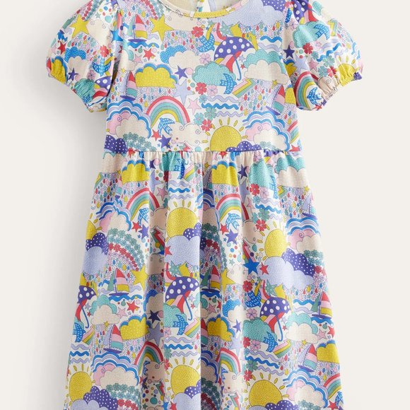 Mini Boden | Dresses | Nwt Mini Boden Puff Sleeve Jersey Dress | Poshmark